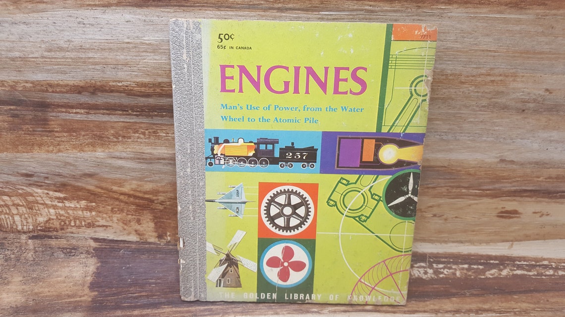 Engines, 1959, Golden Library of Knowledge, Vintage Kids Book, Mid ...