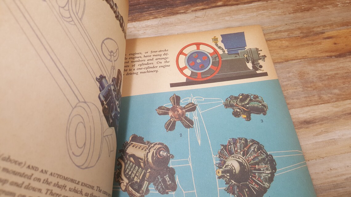 Engines, 1959, Golden Library of Knowledge, Vintage Kids Book, Mid ...