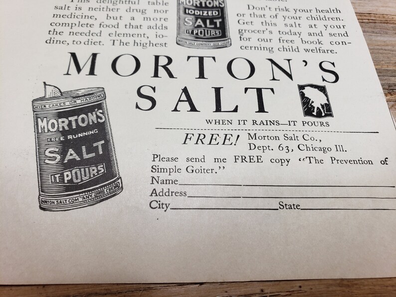 1920s Morton Salt Ad, Vintage Ad, 1926 Childs Life Ad, Creepy Vintage ...