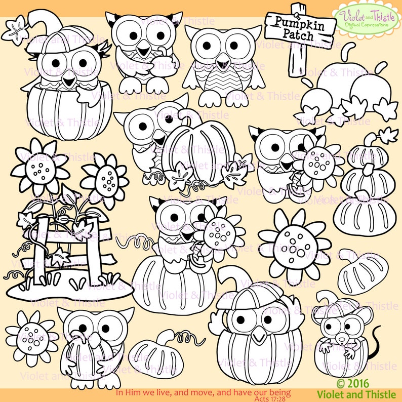 Harvest Owl Clipart Harvest Owl Clip Art Fall Owl Clip Art - Etsy