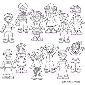 Kids Clipart Back to School Multiracial School Children Teacher ...