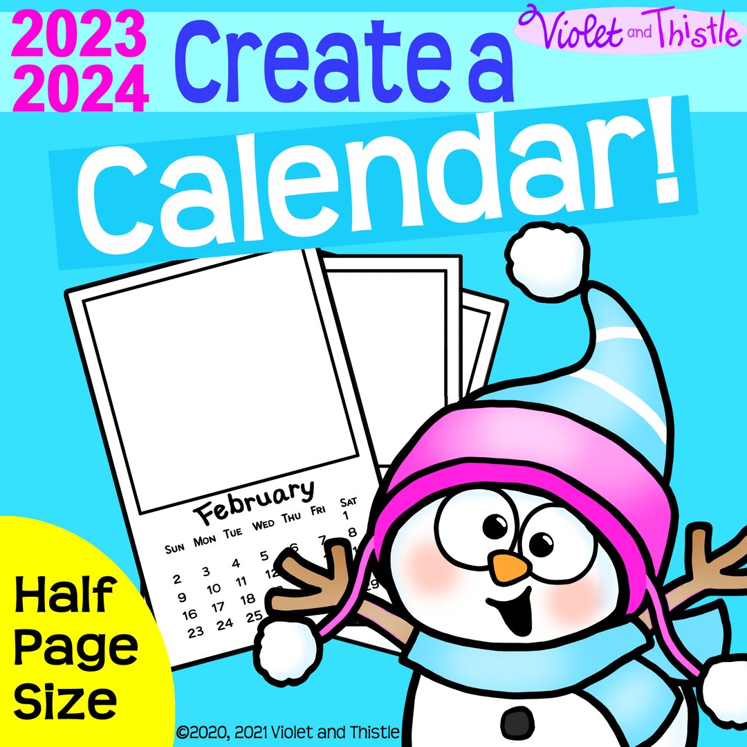 2024 and 2023 Calendar Activity Printable Draw in Kids Calendar Parent ...