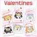 Valentine Day Card Printable Cats Valentine From Teacher to Students ...