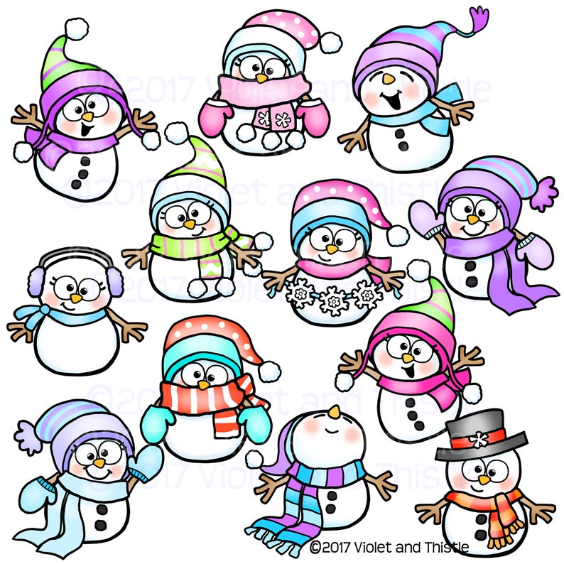 Snowman Clipart Cute Snowman Clip Art Winter Snowmen Clipart Snowwoman ...