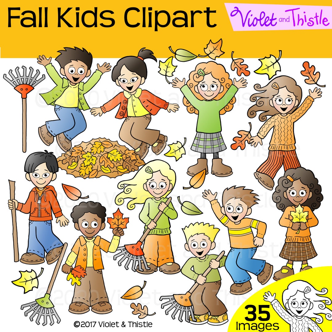 Fall Clipart Fall Kids Clipart Fun Fall Activities Clipart Raking ...