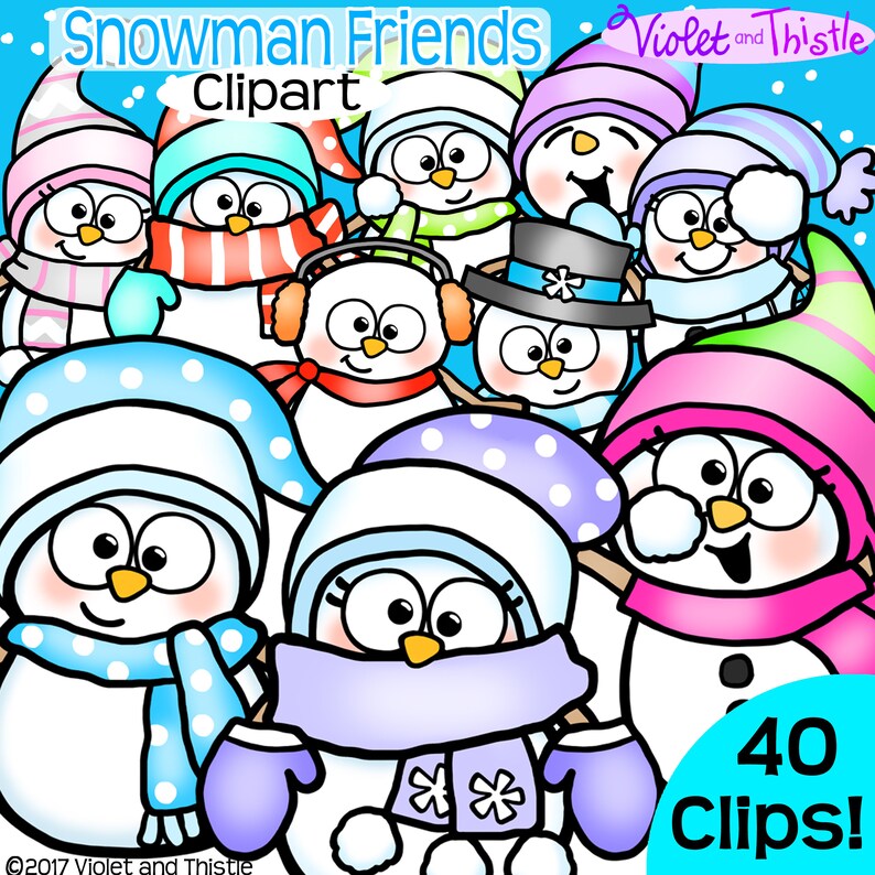 Snowman Clipart Cute Snowman Clip Art Winter Snowmen Clipart Snowwoman ...