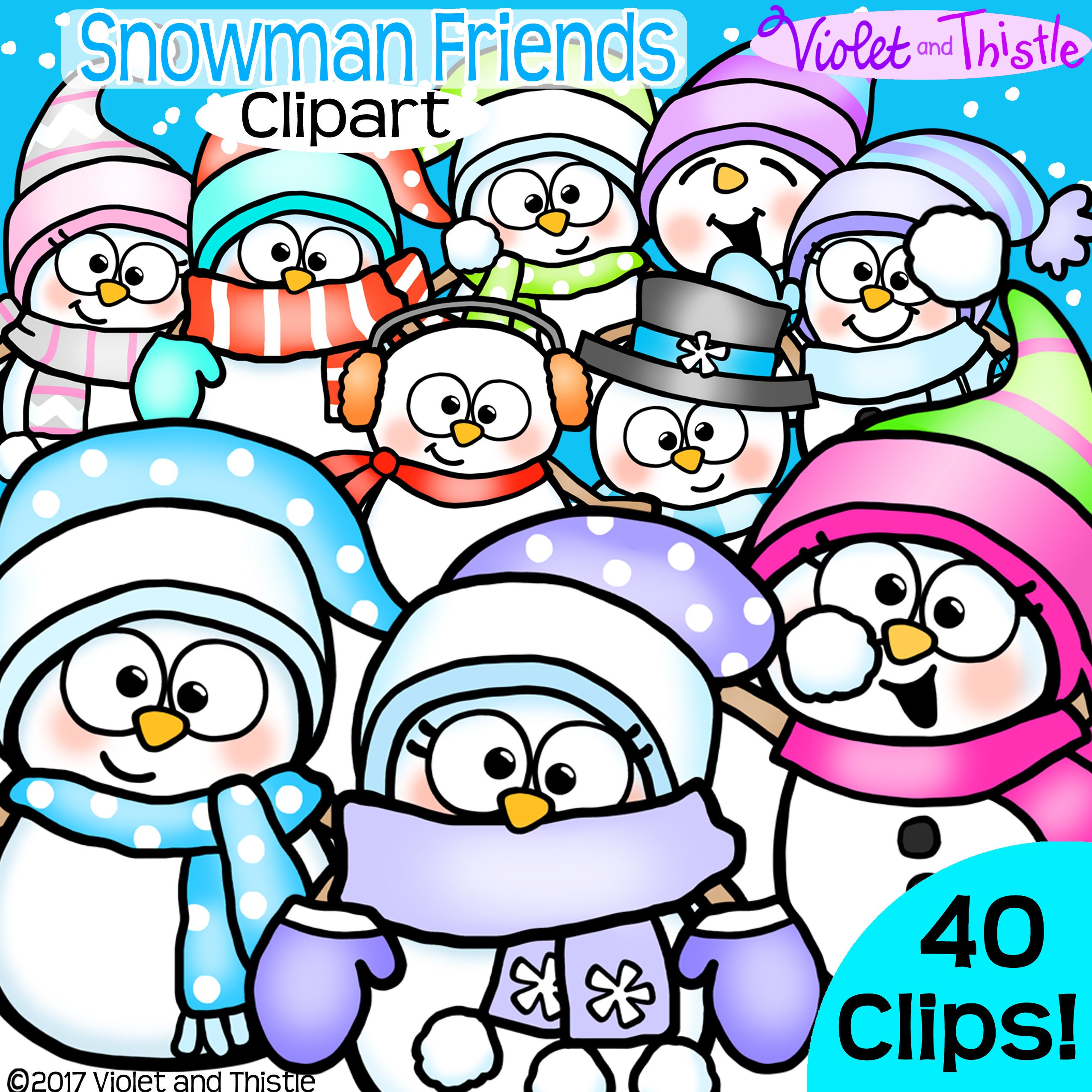 Snowman Clipart Cute Snowman Clip Art Winter Snowmen Clipart Snowwoman ...