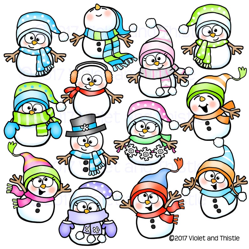 Snowman Clipart Cute Snowman Clip Art Winter Snowmen Clipart Snowwoman ...