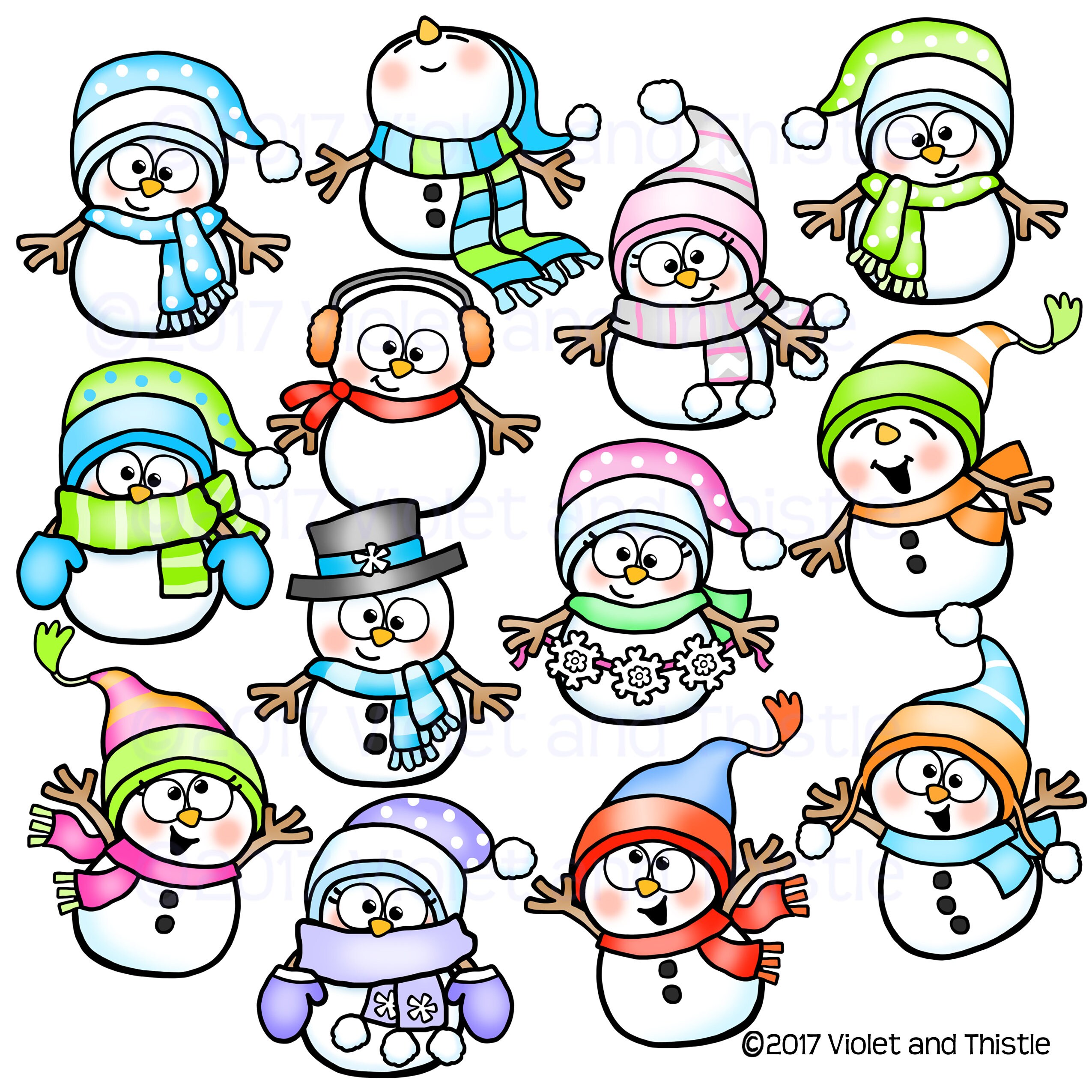 Snowman Clipart Cute Snowman Clip Art Winter Snowmen Clipart Snowwoman ...