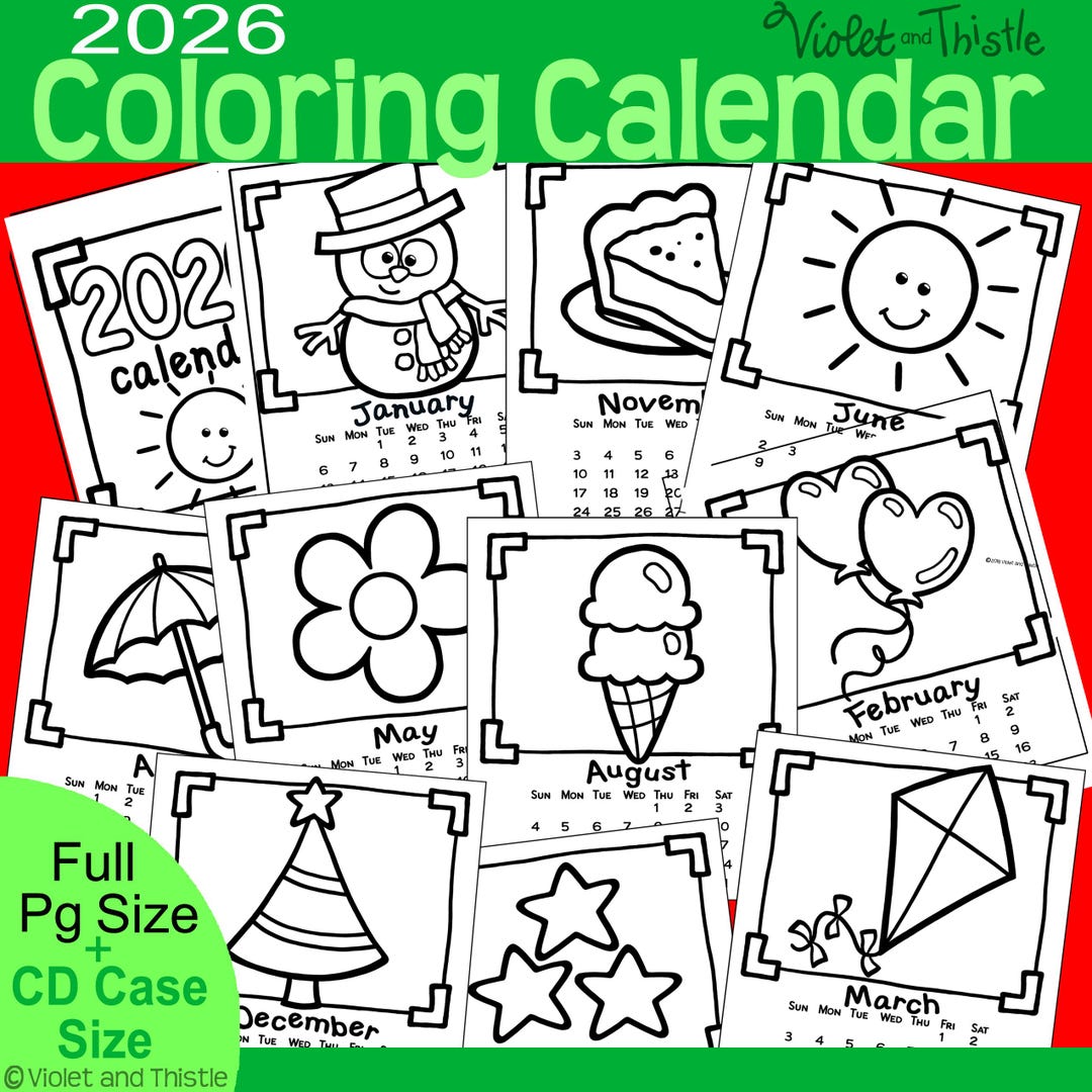 Calendrier de coloriage 2026 et 2025 pour les enfants à colorier ...