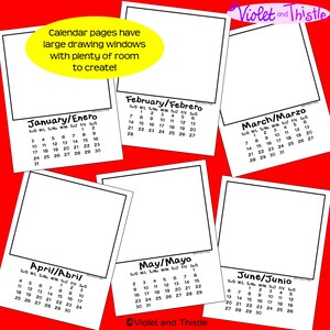 2025 and 2024 BILINGUAL Spanish English Calendar Calendario Espanol ...