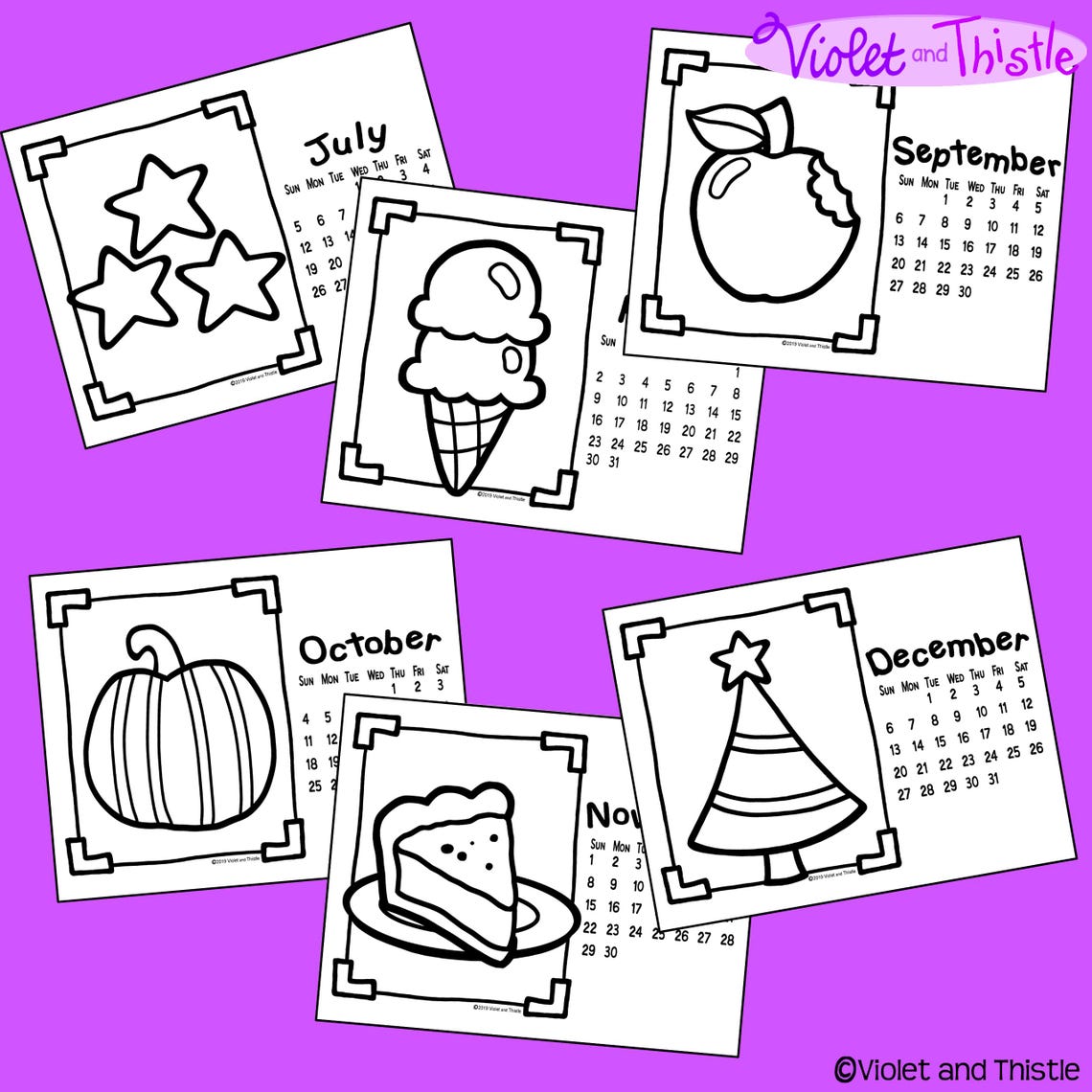 2025 and 2024 Coloring Calendar for Kids to Color Parent Christmas Gift ...