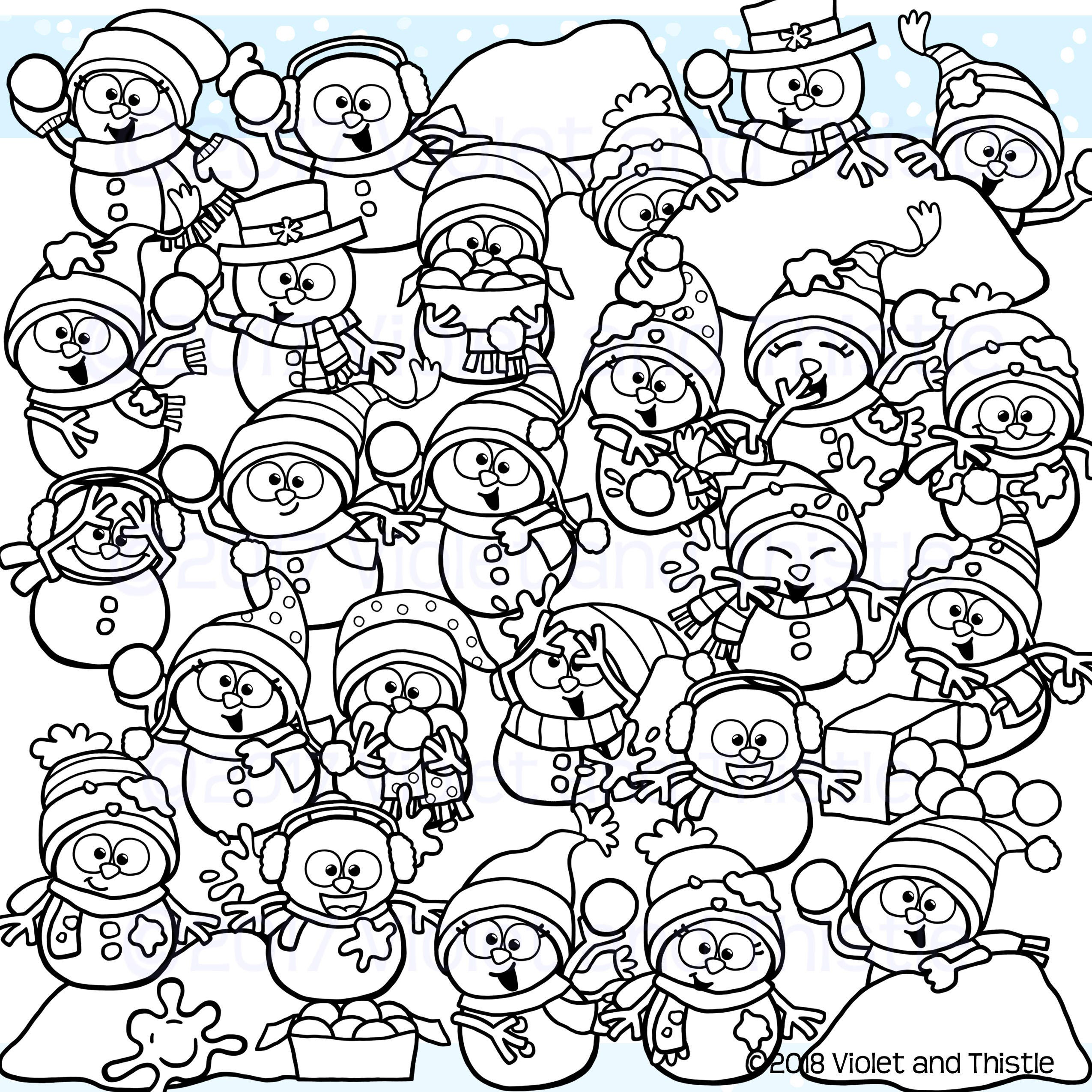 Cute Snowman Snowball Fight Clipart Clip Art Winter Snowmen Fun ...