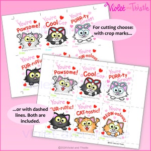 Valentine Day Card Printable Cats Valentine From Teacher to Students ...