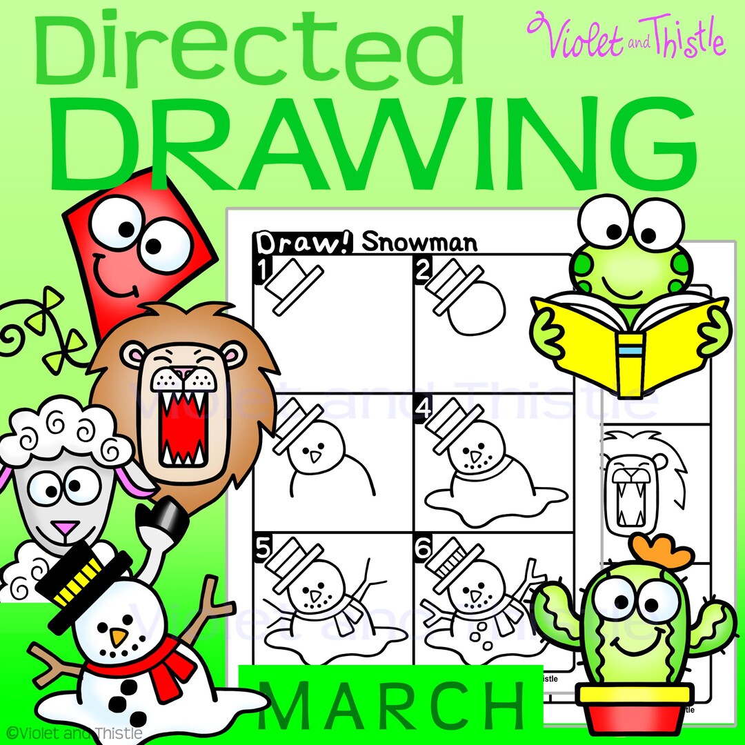 March Directed Drawing | Step-by-step Guides for Kids Learn How to Draw ...