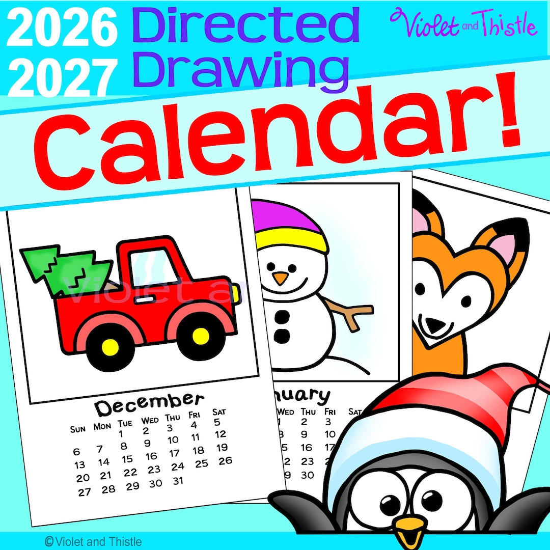2026 2025 Directed Drawing Calendar for Kids Parent Christmas Gift for ...