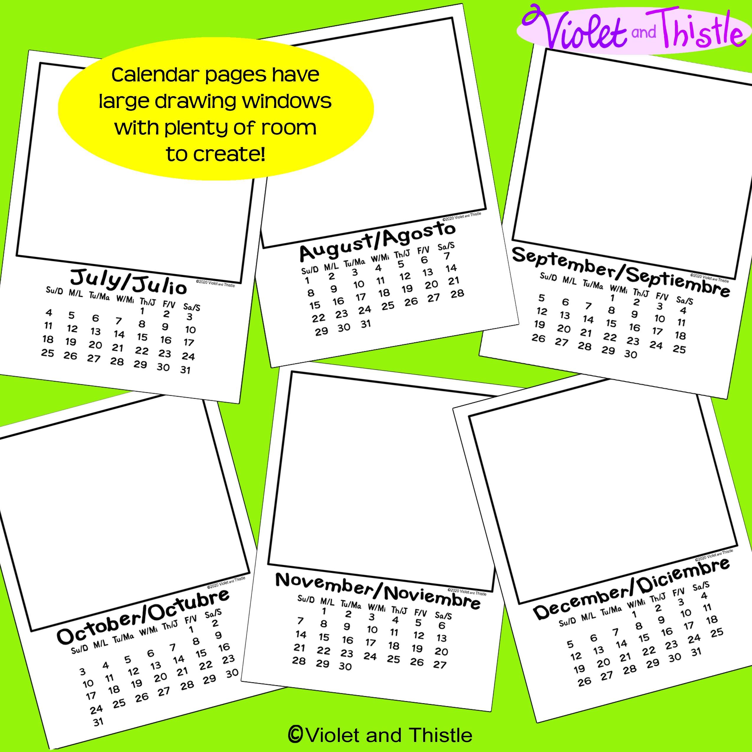2025 and 2024 BILINGUAL Spanish English Calendar Calendario Espanol ...