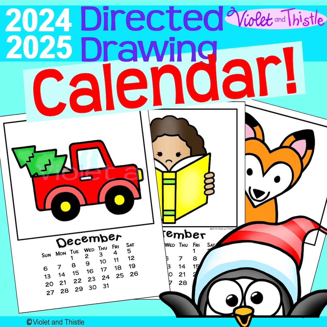 2025 2024 Directed Drawing Calendar for Kids Parent Christmas Gift for ...