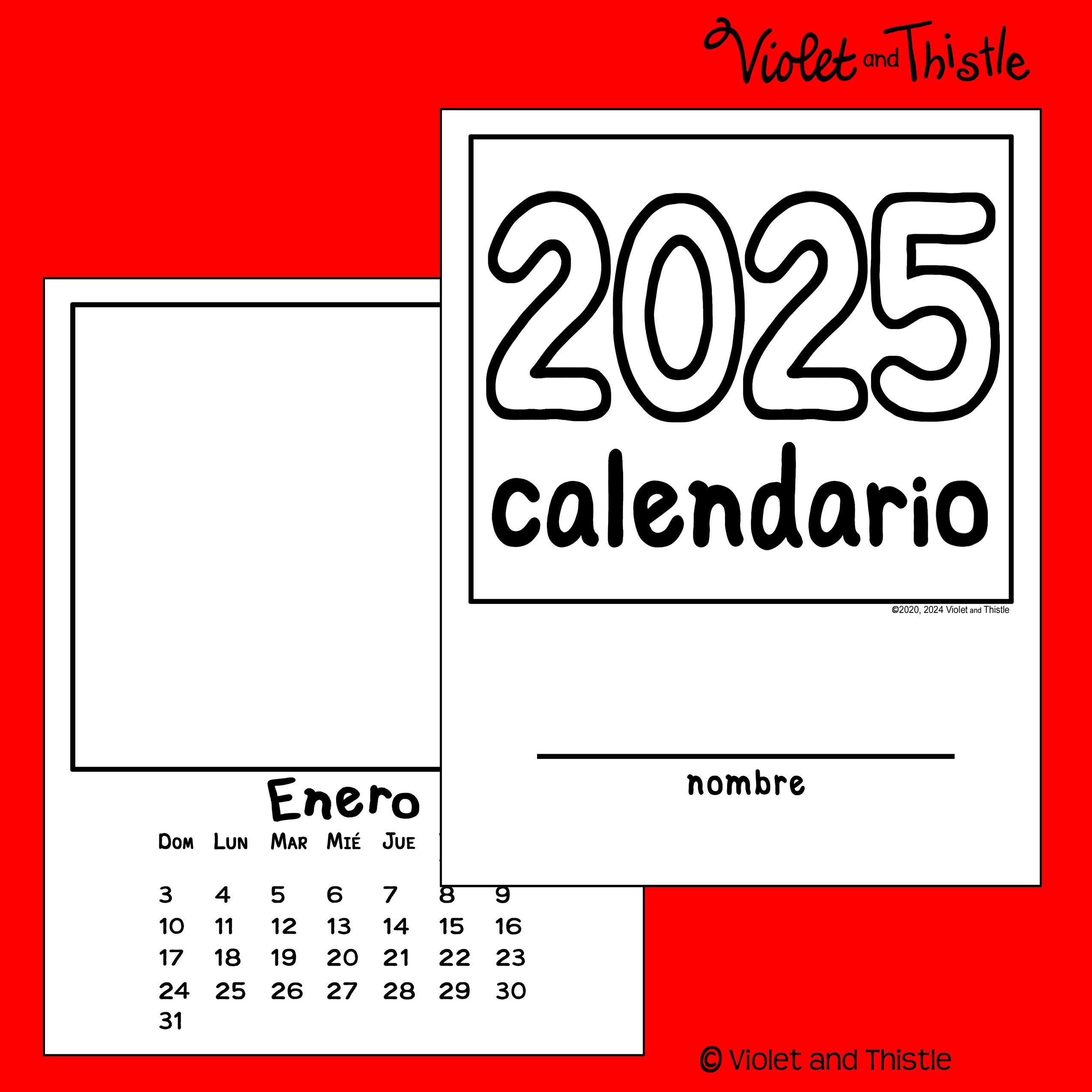2025 2024 SPANISH LANGUAGE Calendar Calendario Parent Christmas Gift ...