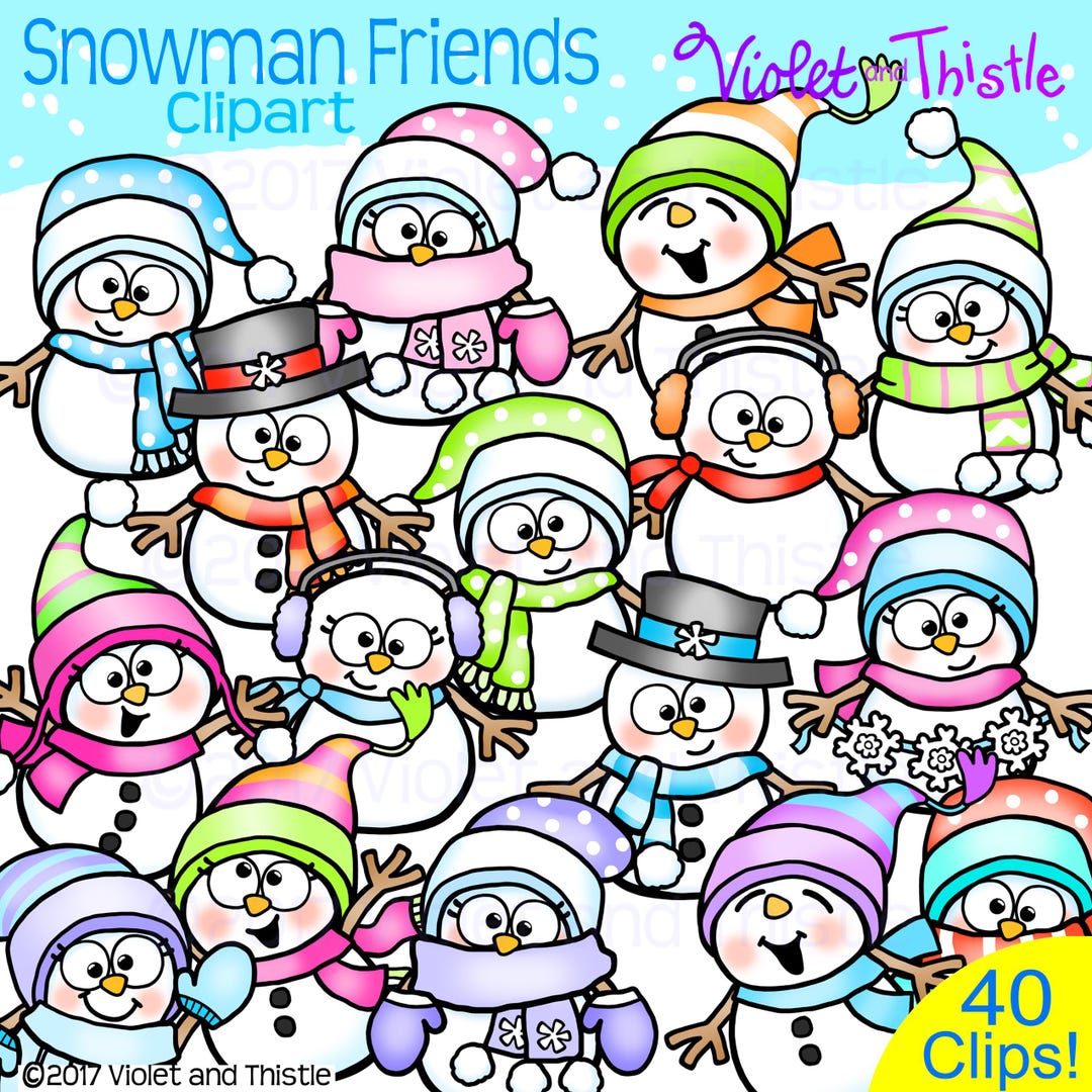 Snowman Clipart Cute Snowman Clip Art Winter Snowmen Clipart Snowwoman ...