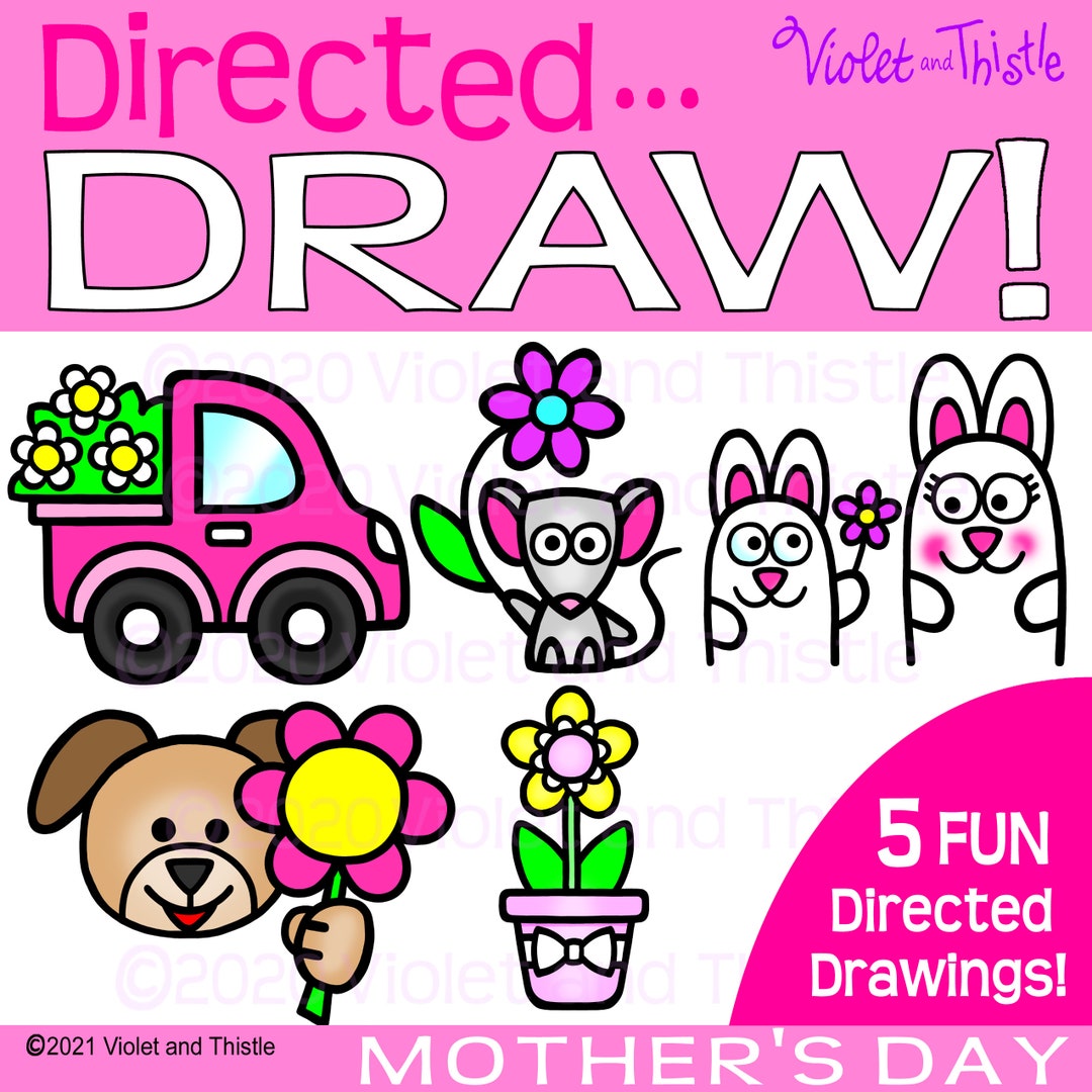 Directed Drawing Mothers Day Flower Kid Learn How to Draw Step by Step ...