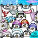 Cute Penguin Peekers Clipart Clip Art Peeking Penguins Fun Faces Winter ...