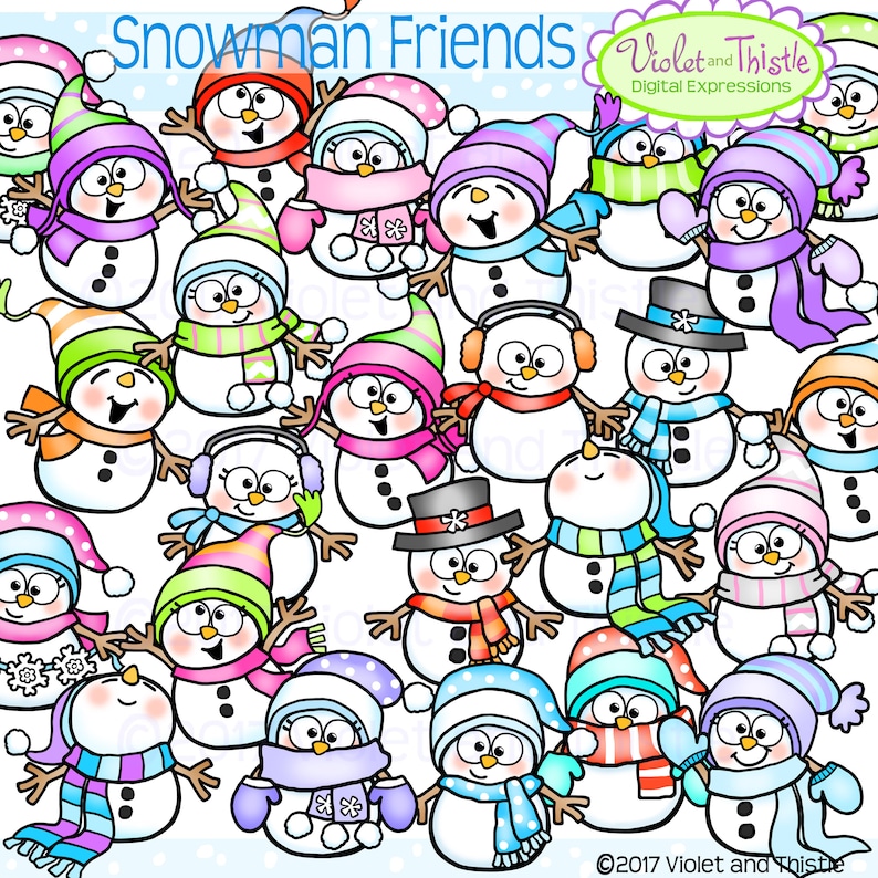 Snowman Clipart Cute Snowman Clip Art Winter Snowmen Clipart Snowwoman ...