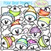 Cute Polar Bear Clipart Winter Snow Bear Clip Art Wearing Hats Peeker ...