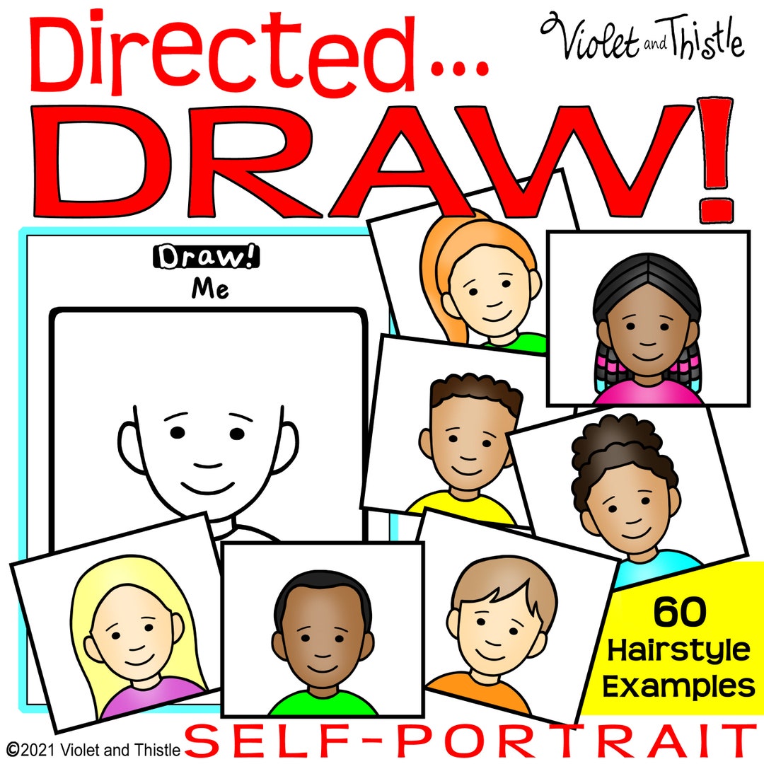 Directed Drawing Self Portrait Template for Kids Back to School Write ...
