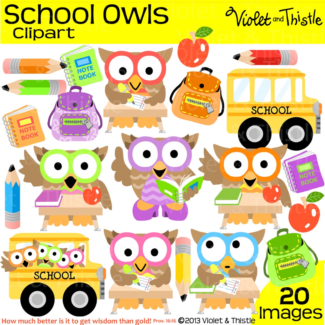 School Owls Clip Art Owl Clip Art Clipart Student Owls School Bus ...