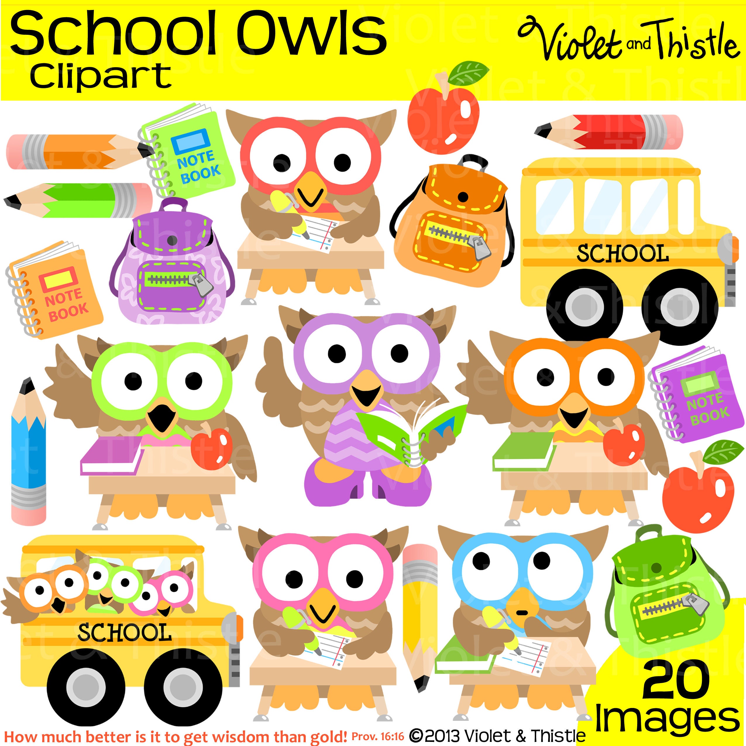 School Owls Clip Art Owl Clip Art Clipart Student Owls School Bus ...