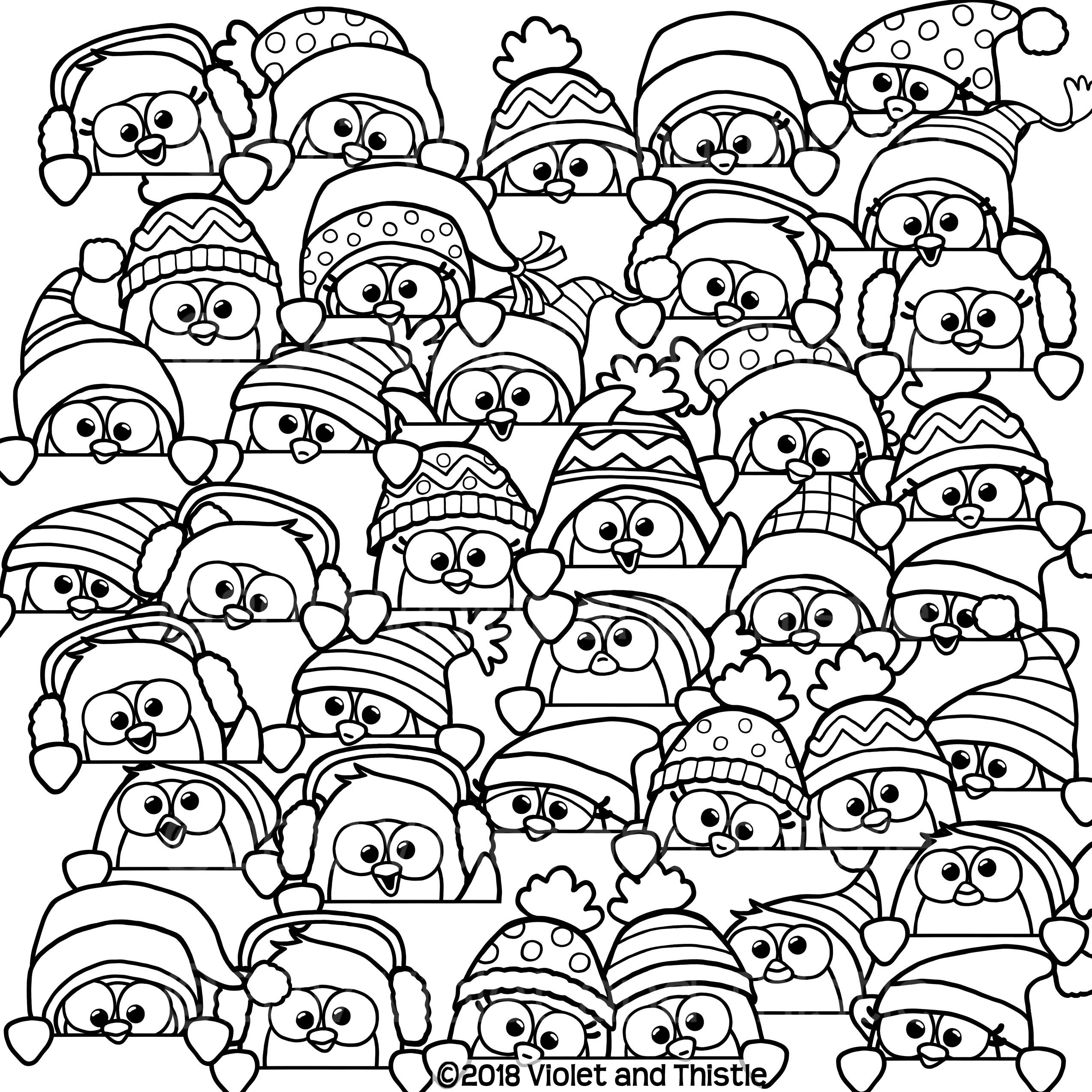 Cute Penguin Peekers Clipart Clip Art Peeking Penguins Fun Faces Winter ...