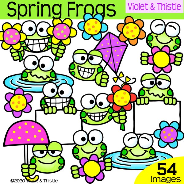 Frog Clipart - Etsy