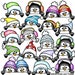 Cute Penguin Peekers Clipart Clip Art Peeking Penguins Fun Faces Winter ...