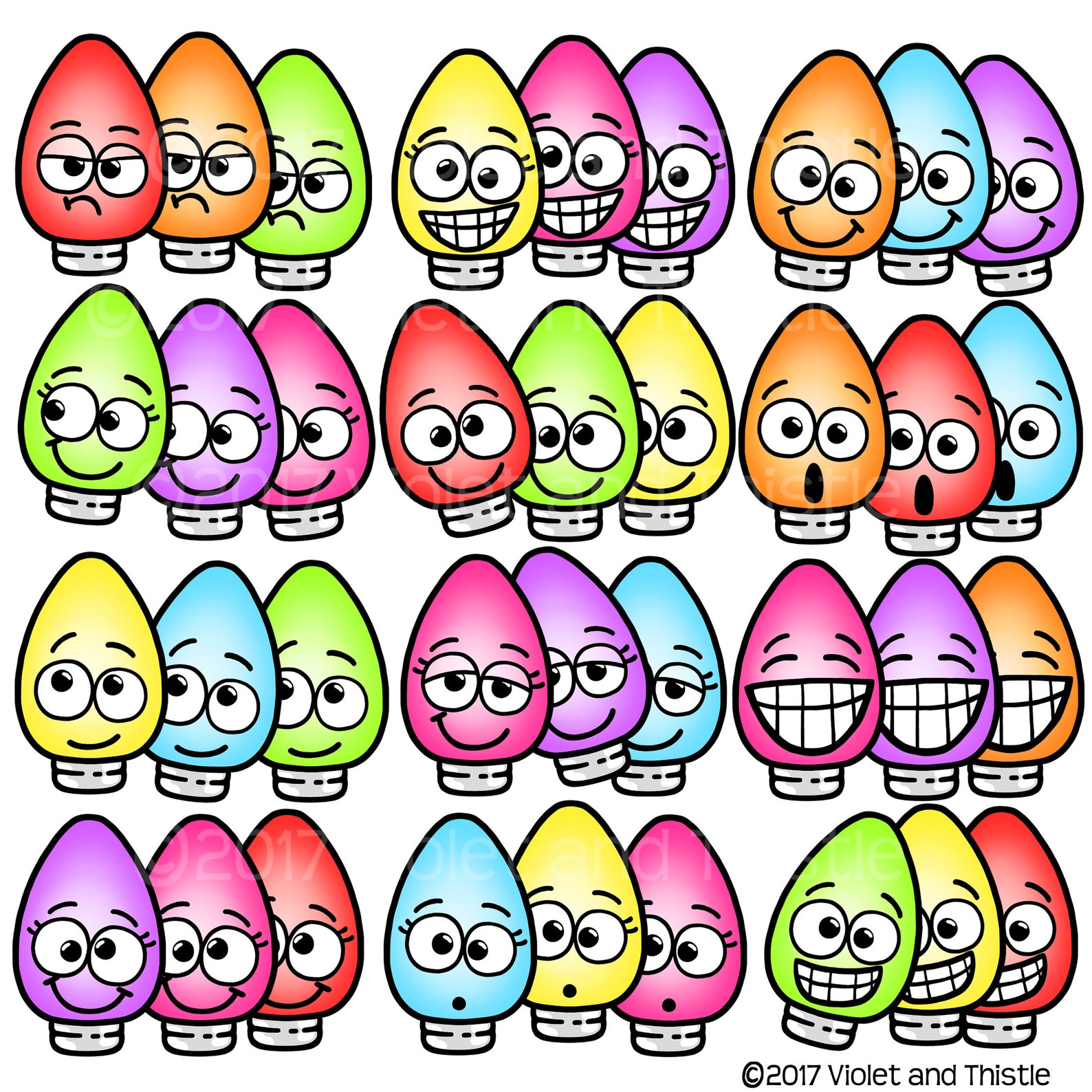 Christmas Lights Clipart Clip Art Fun Faces Expressions Emotions Emojis ...