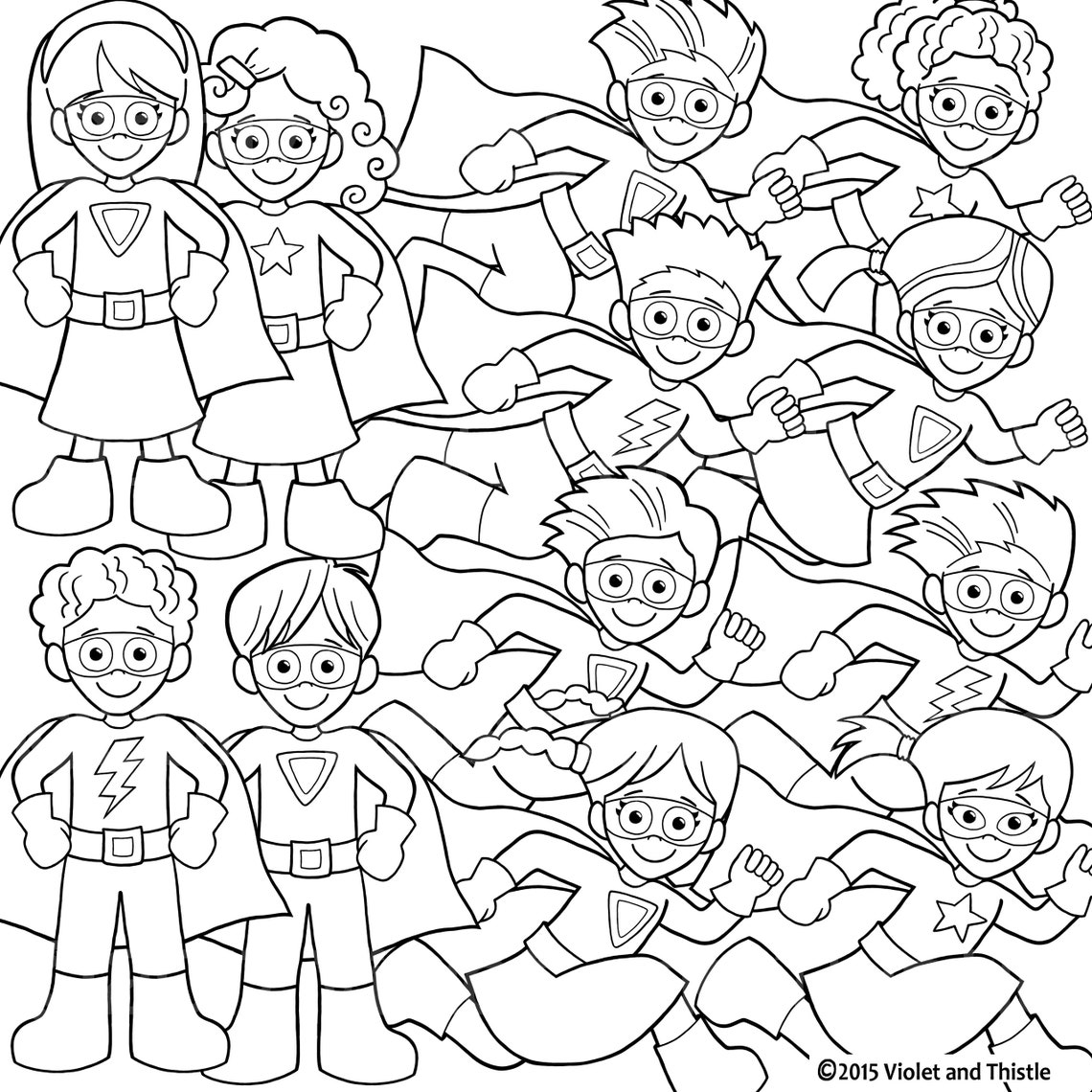 Superhero Clipart Superhero Kids Clip Art COMBO Super Hero Boy Girl Kid ...