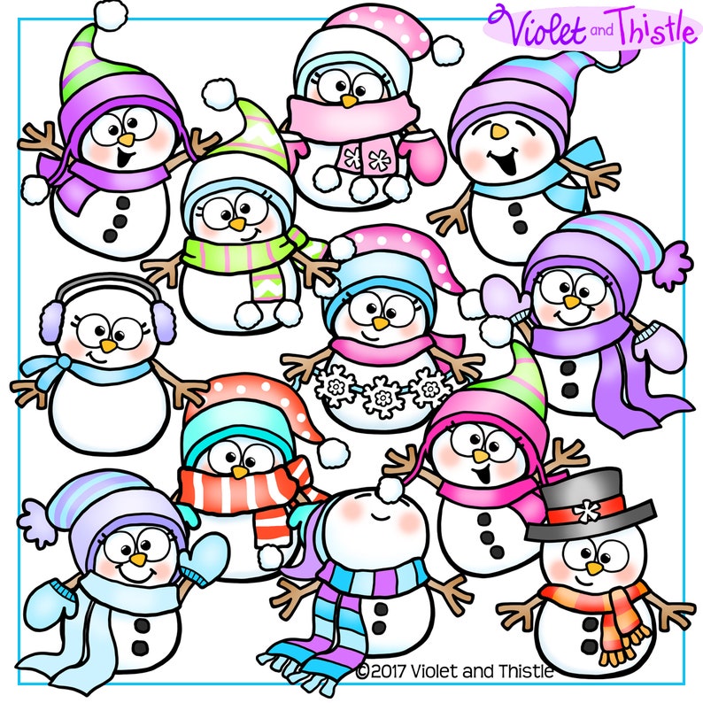 Snowman Clipart Cute Snowman Clip Art Winter Snowmen Clipart Snowwoman ...