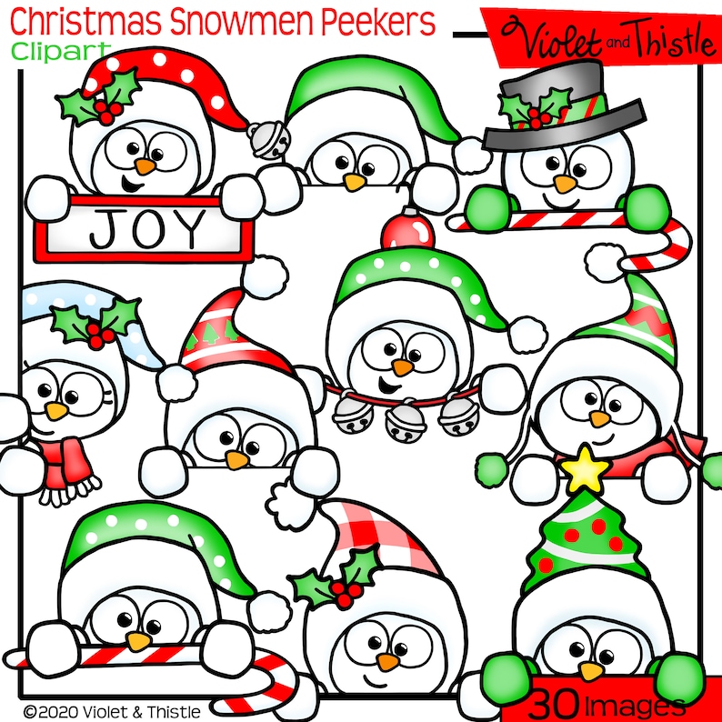 Christmas Snowman Clipart Png Peeking Snowmen Page Topper Clip Art Snow ...