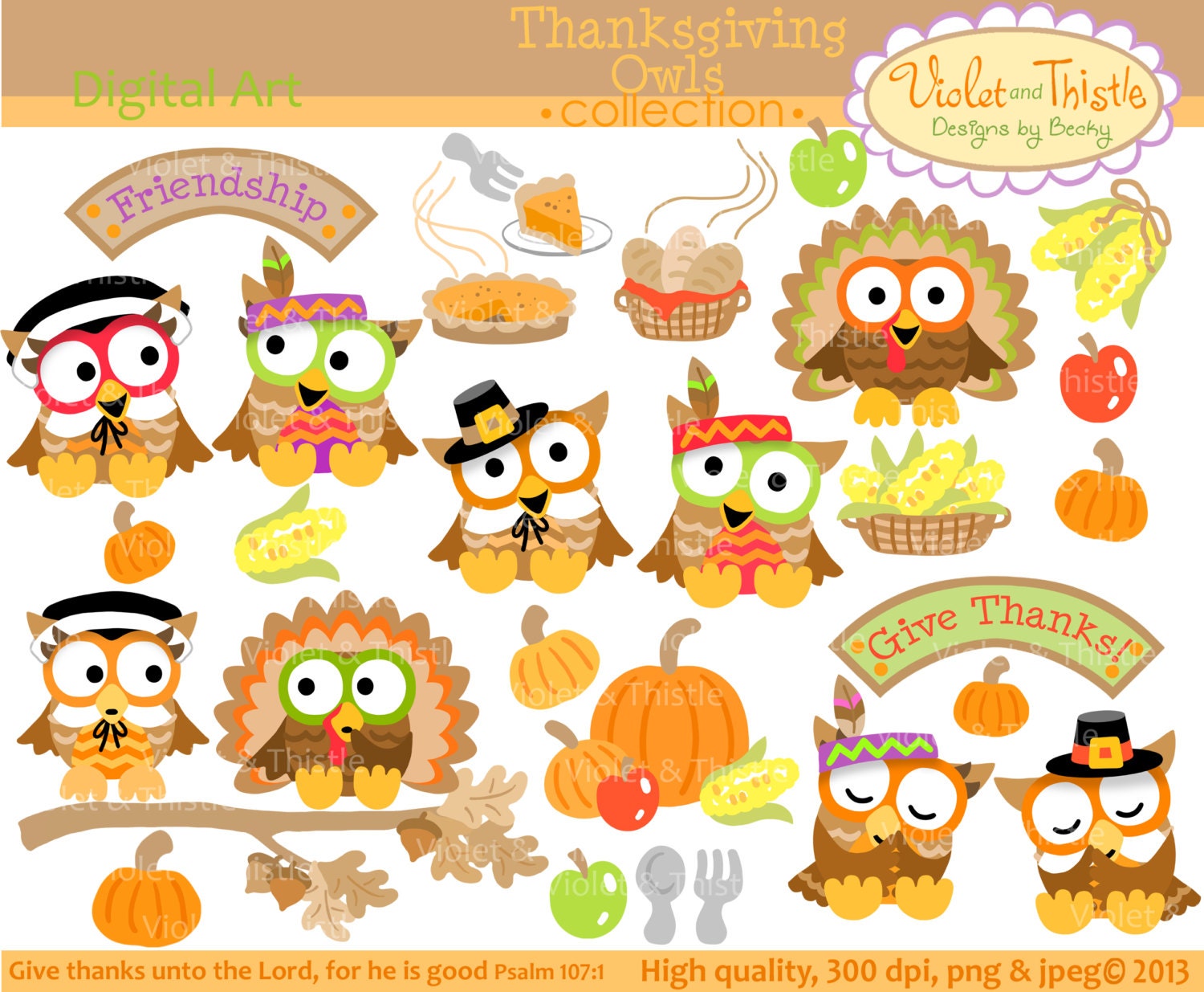 Thanksgiving Owl Clipart