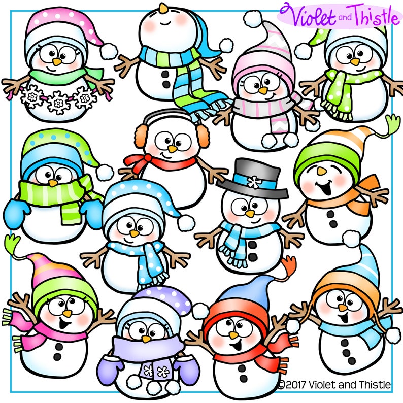 Snowman Clipart Cute Snowman Clip Art Winter Snowmen Clipart Snowwoman ...