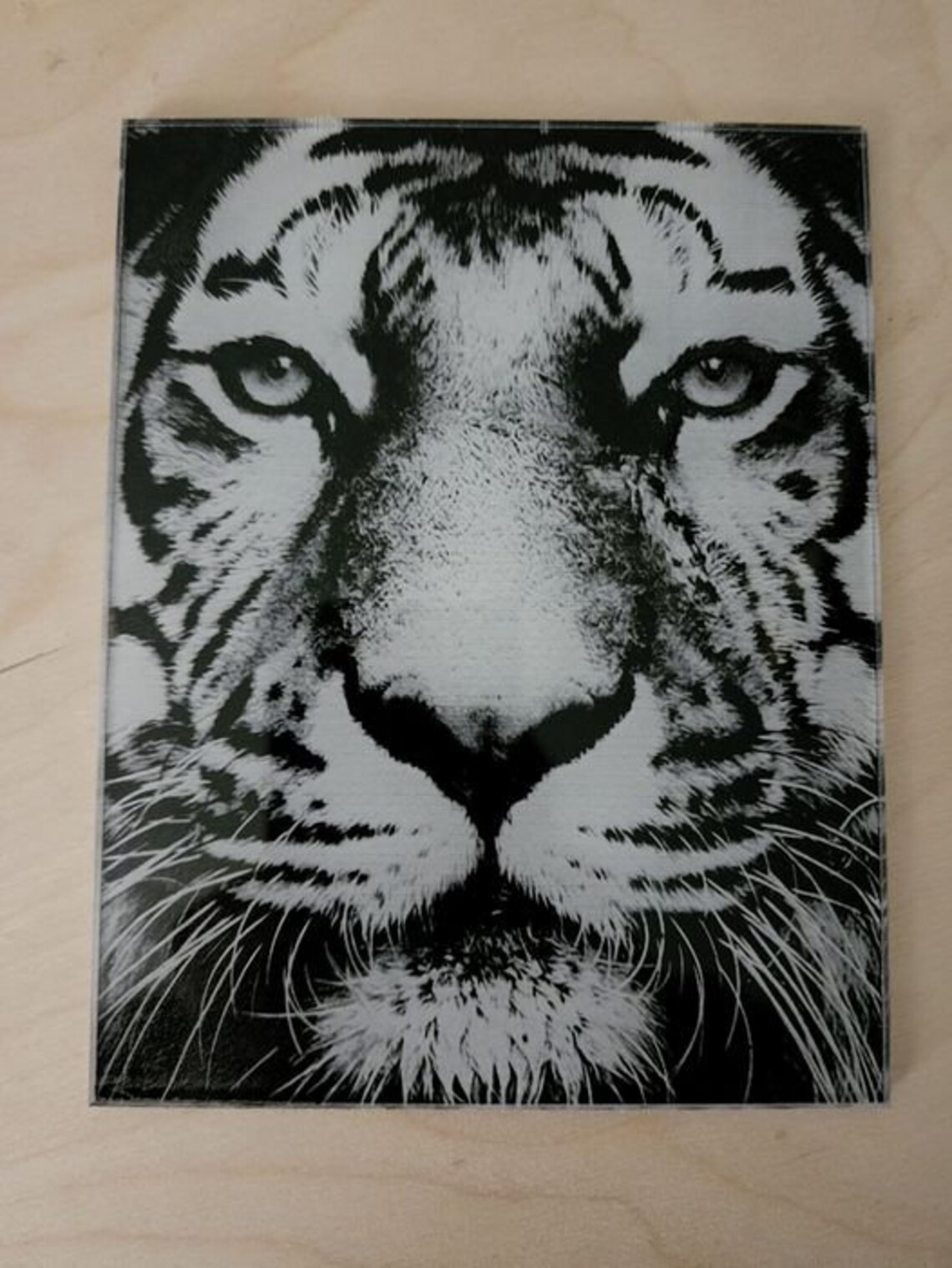 Glowforge Digital Laser Ready Design File Tiger Black Painted Acrylic ...