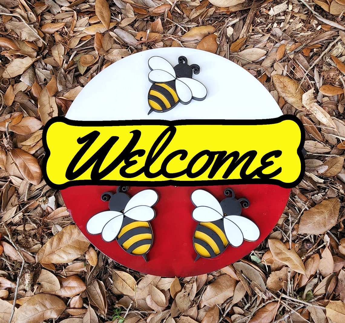 Welcome Bee Sign SVG Bee Svg Welcome Svg Stylish Design - Etsy