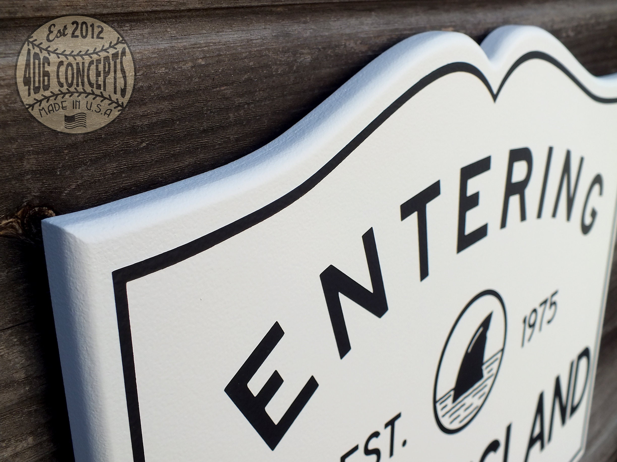 Painted Wooden Entering Amity Island Sign | Etsy