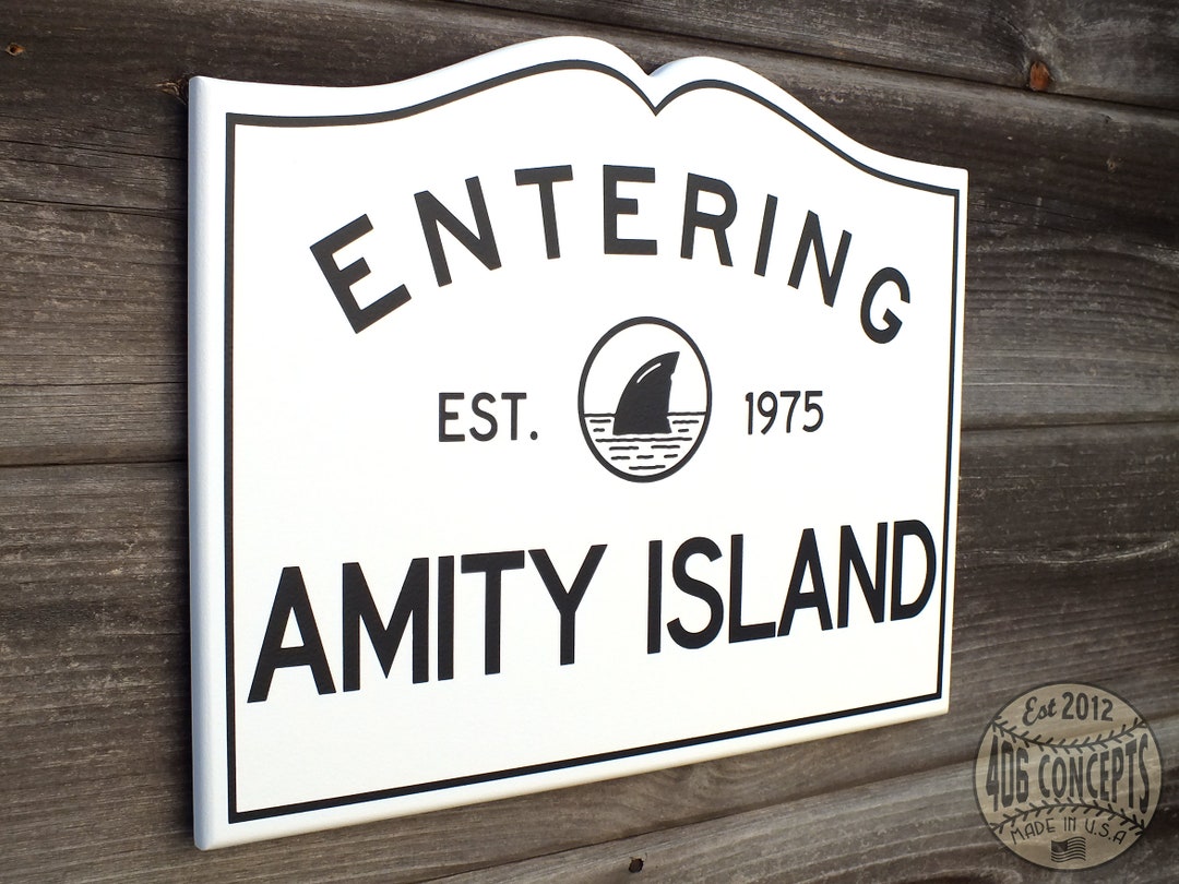 Painted Wooden Entering Amity Island Sign - Etsy