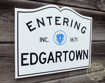 Official Painted Wood Entering Boston Sign Handmade | Etsy