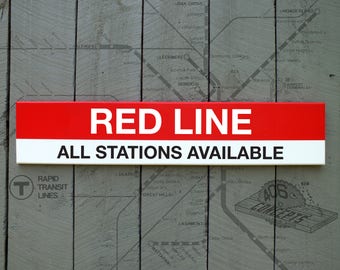 Custom Red Line Sign - Etsy