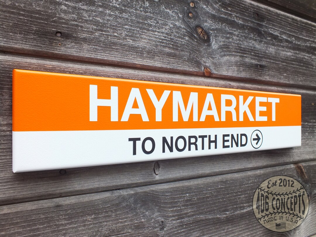 22" Officially Licensed Painted MBTA Station Sign Haymarket - Etsy