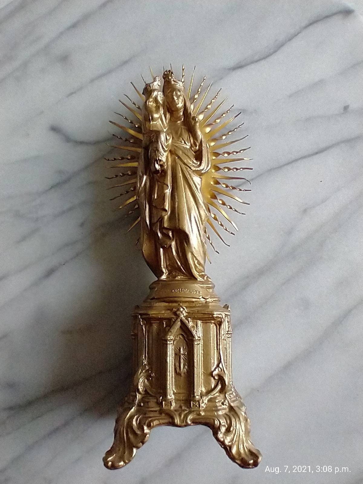 Altar statue gold plated from a church detailed delicate | Etsy