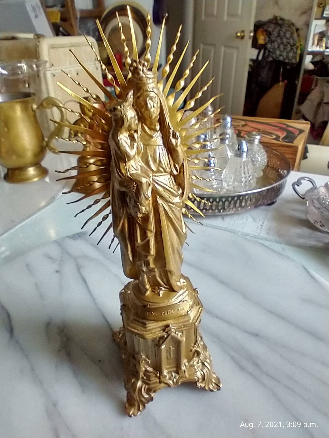 Altar Statue Gold Plated From a Church Detailed Delicate - Etsy