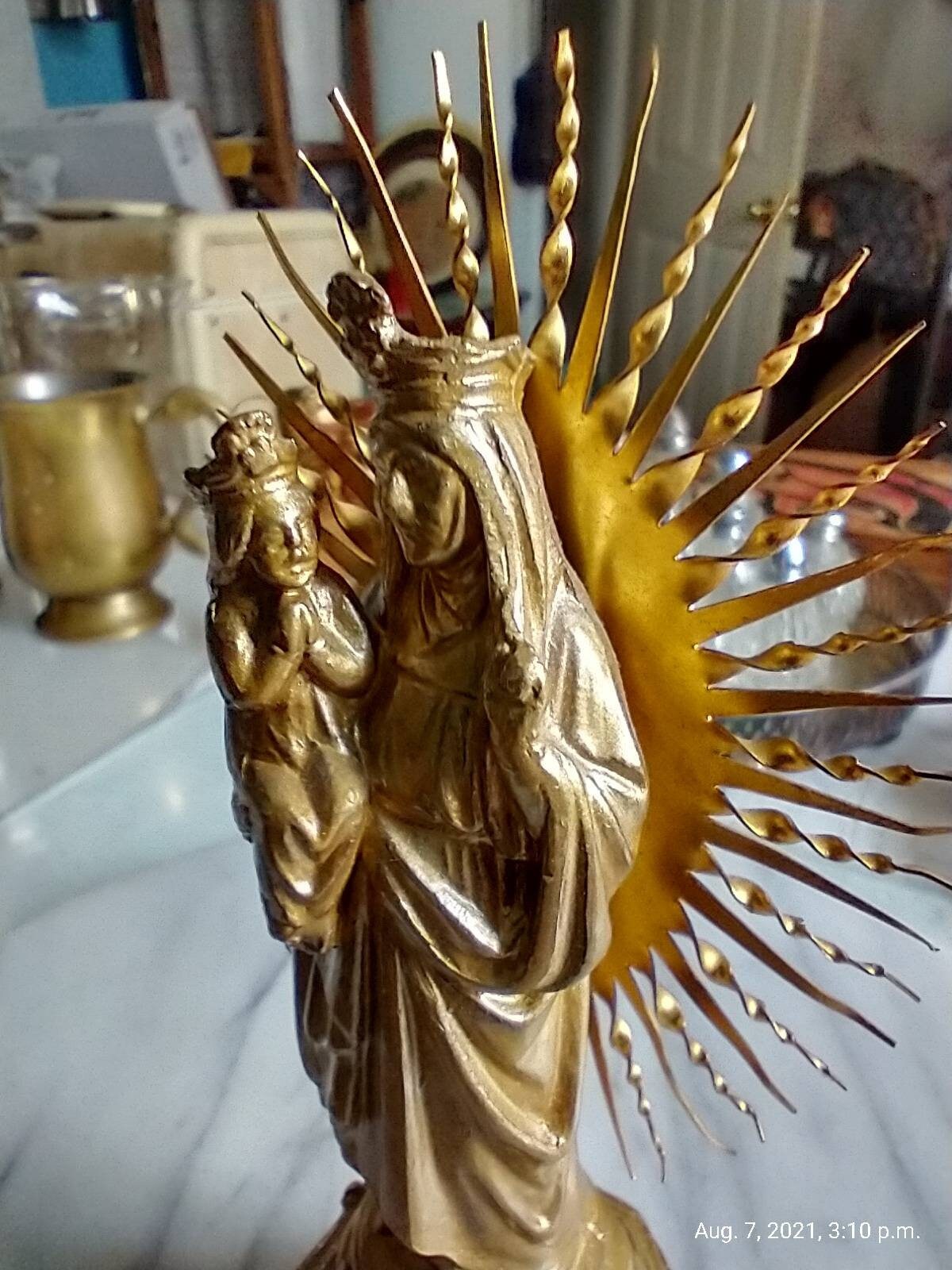 Altar statue gold plated from a church detailed delicate | Etsy